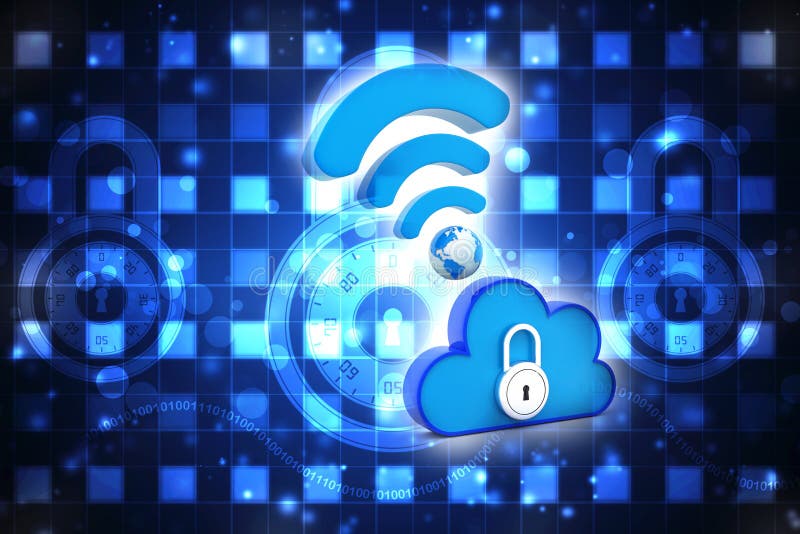 Cloud Computing, Cloud with Computer in Abstract Technology Background. 3d Render Stock ...