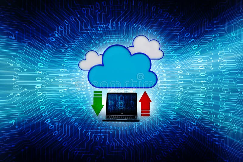 3d Rendering Cloud Computing Concept Cloud Network Stock Illustration