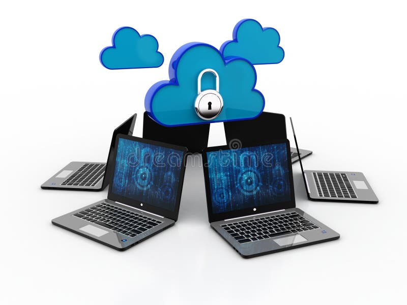 3d Rendering Cloud Computing Concept Cloud Network Stock Illustration Illustration Of Idea