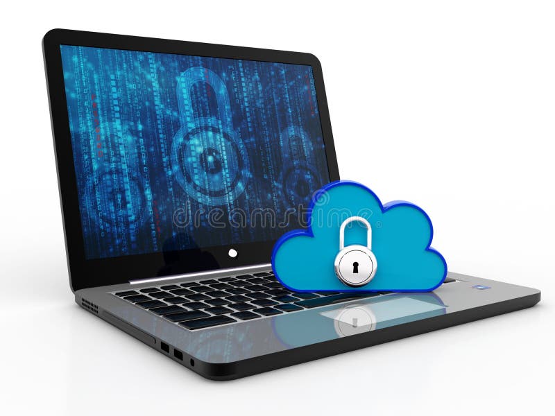 3d Rendering Cloud Computing Concept, Cloud Network Stock Illustration ...