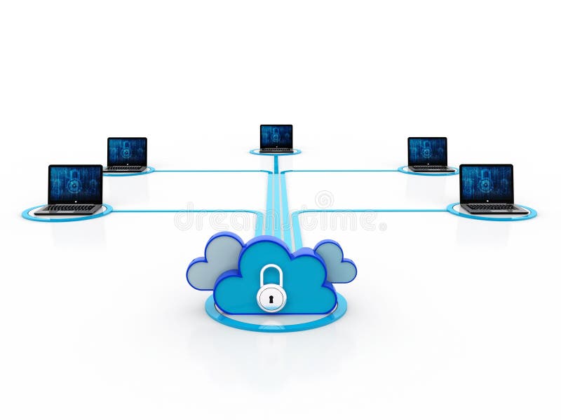 3d Rendering Cloud Computing Concept Cloud Network Stock Illustration Illustration Of Connect