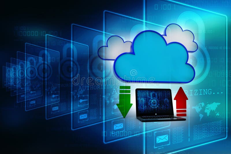 3d Rendering Cloud Computing Concept Stock Illustration Illustration