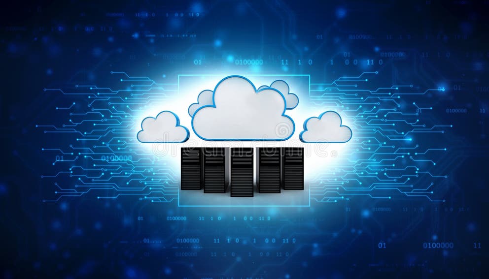 3d Rendering Cloud Computing Concept, Cloud Internet Technology Concept Background Stock ...