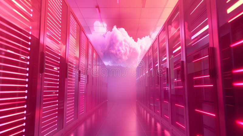 3d Rendering Of Cloud With Data Center For Technology Background Ai