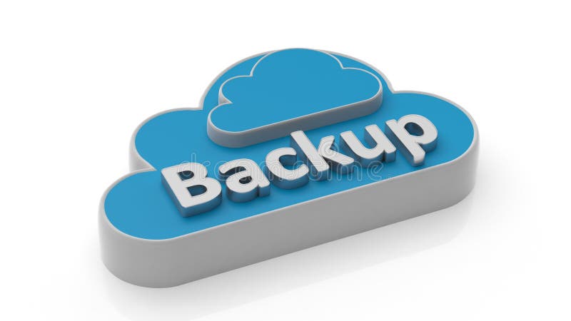 3D Rendering of Cloud Symbols with Backup Text Stock Illustration ...
