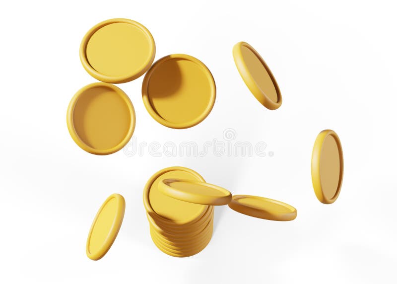 3d Rendering Coin Objects, Simple Financial Related Icons Stock ...