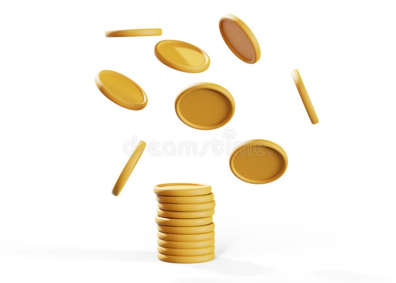 3d Rendering Coin Objects, Simple Financial Related Icons Stock ...