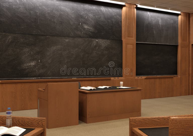 3D Rendering College Classroom Stock Illustration - Illustration of ...