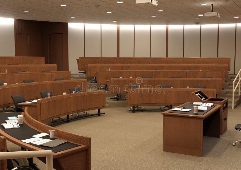 3D Rendering College Classroom Stock Illustration - Illustration of ...