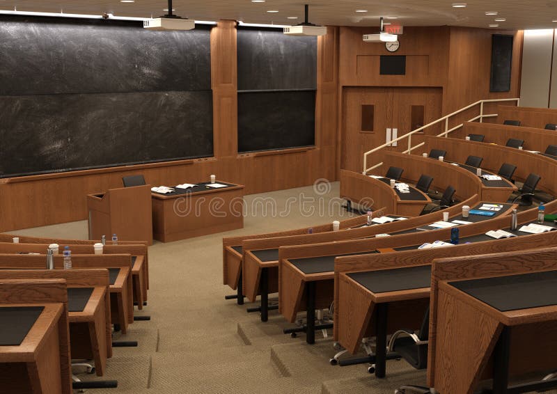 3D Rendering College Classroom Stock Illustration - Illustration of ...