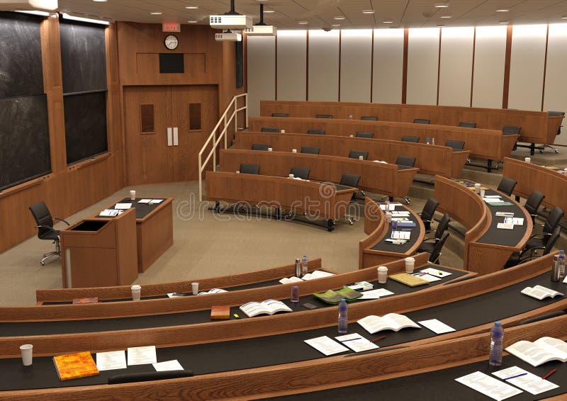 3D Rendering College Classroom Stock Illustration - Illustration of ...