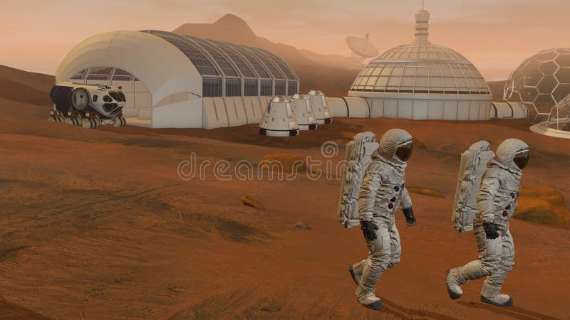 3D Rendering. Colony on Mars Stock Illustration - Illustration of ... 3D Rendering. Colony on Mars Stock Illustration - Illustration of ...