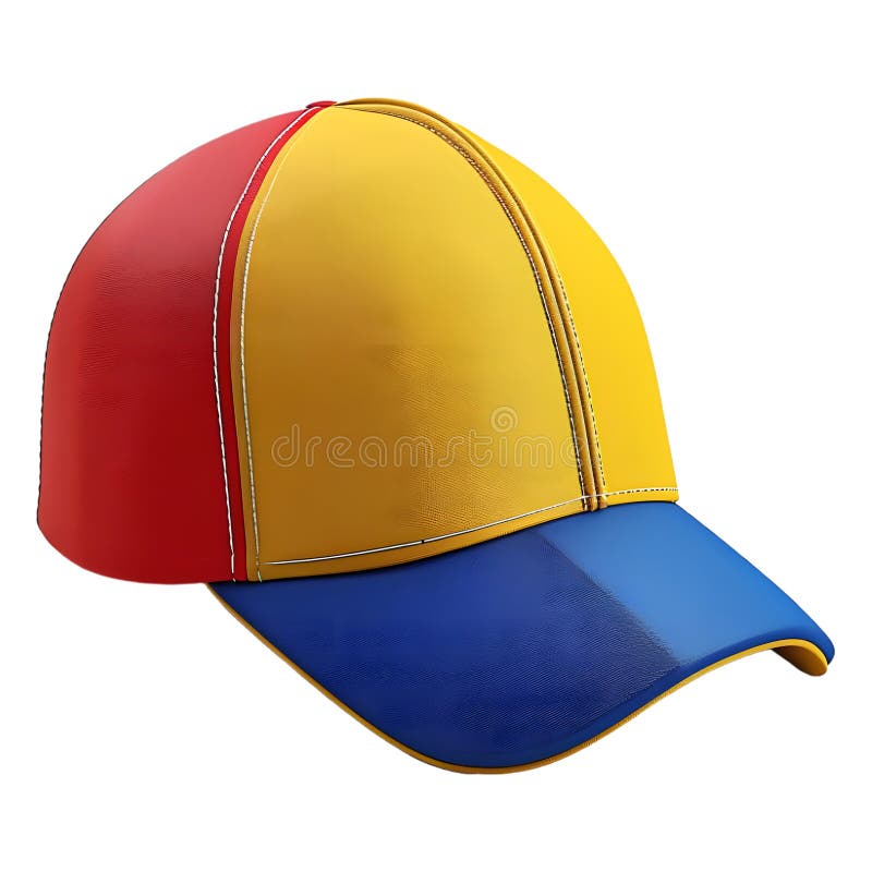 3D Rendering of a Colorful Baseball Cap on Transparent Background - Ai ...