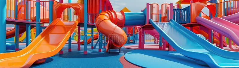 3D Rendering of a Colorful Children S Playground with Dynamic ...
