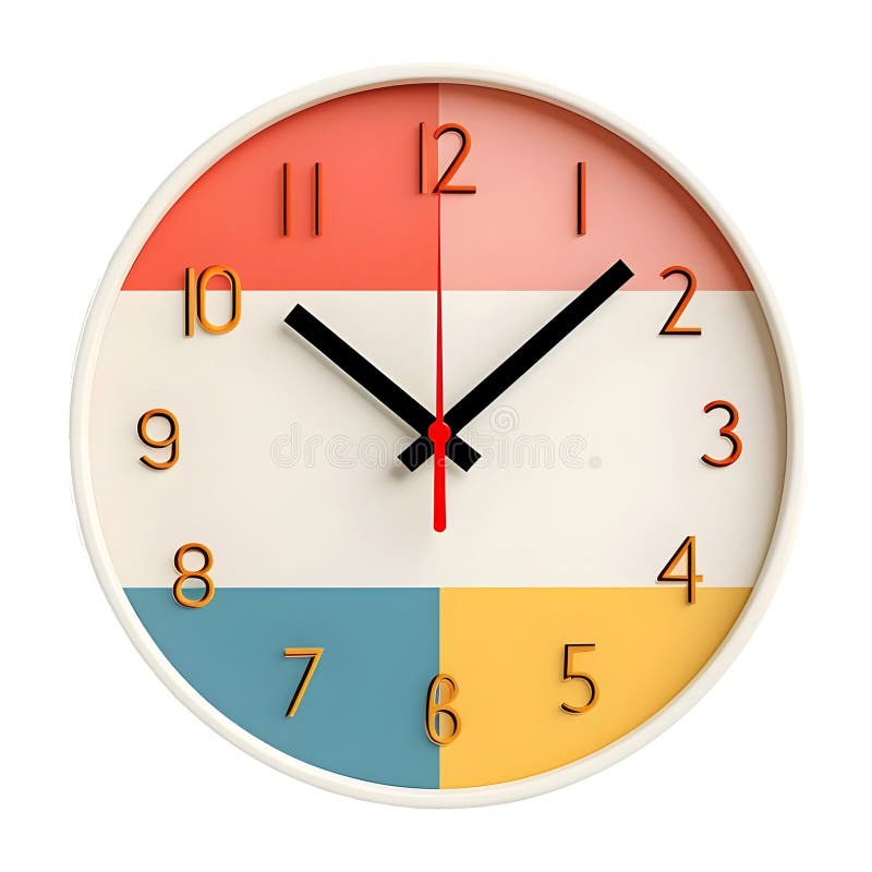 3D Rendering of a Colorful Clock on Transparent Background - Ai ...