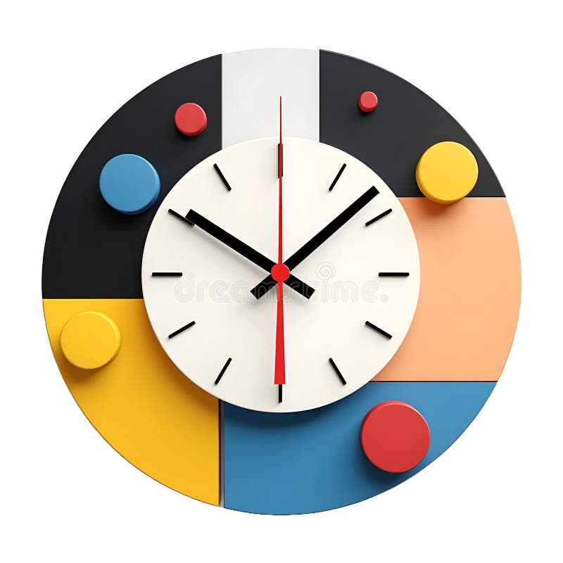 3D Rendering of a Colorful Clock on Transparent Background - Ai ...