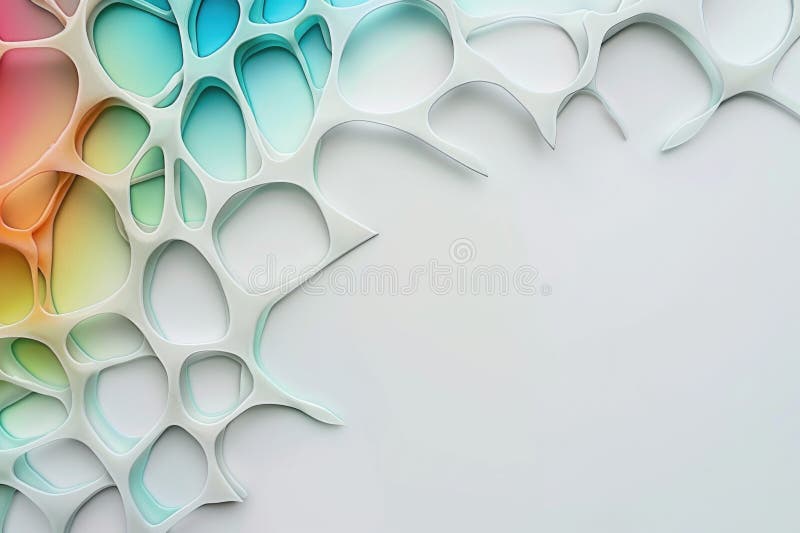 3d Rendering Of A Colorful And Complex Organic Structure Made Of Interlocking And Overlapping