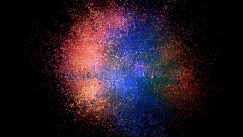 3D Rendering of Colorful Explosion of Colored Particles on Black ...