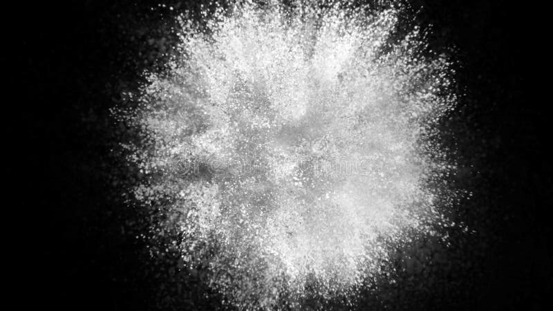 3D Rendering of Colorful Explosion of White Particles on Black ...