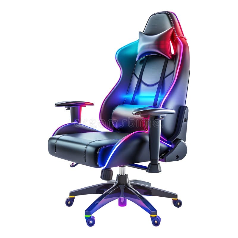 3D Rendering of a Colorful Gaming Chair on Transparent Background - Ai ...