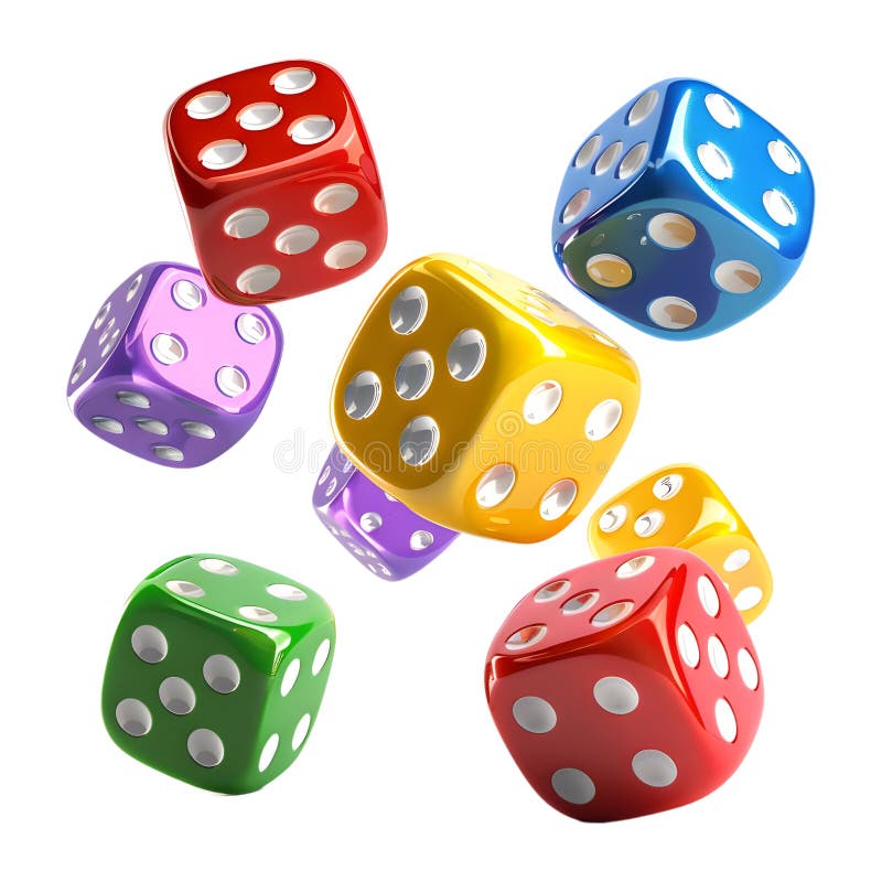 3D Rendering of a Colorful Ludo Dice on Transparent Background - Ai ...