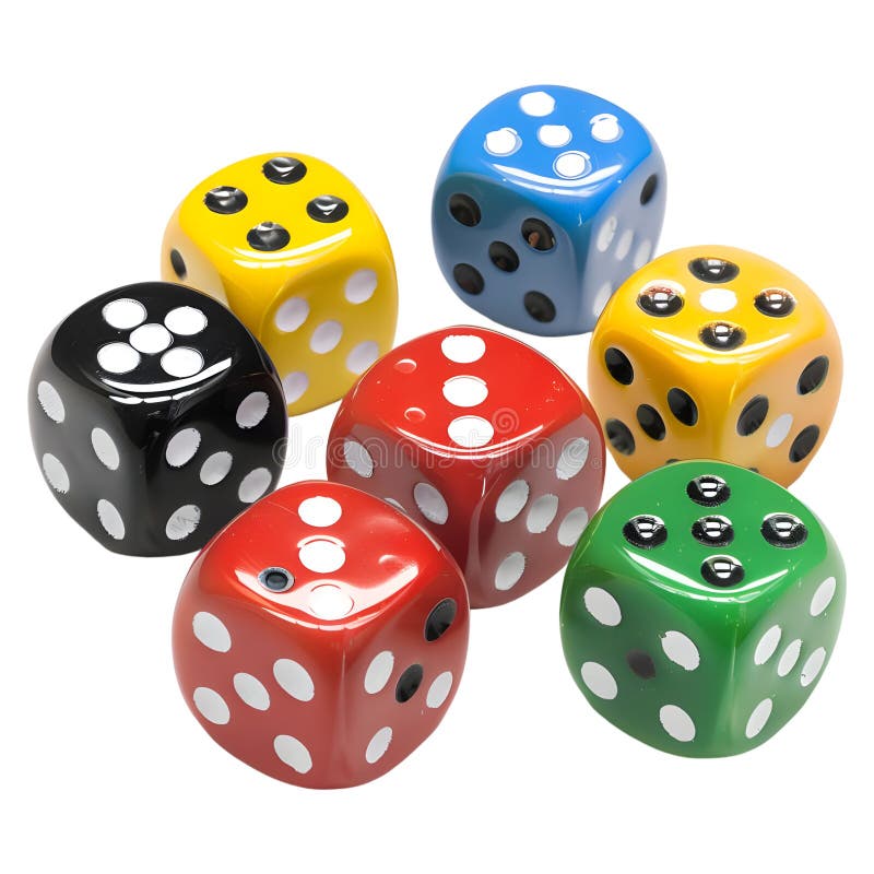 3D Rendering of a Colorful Ludo Dice on Transparent Background - Ai ...