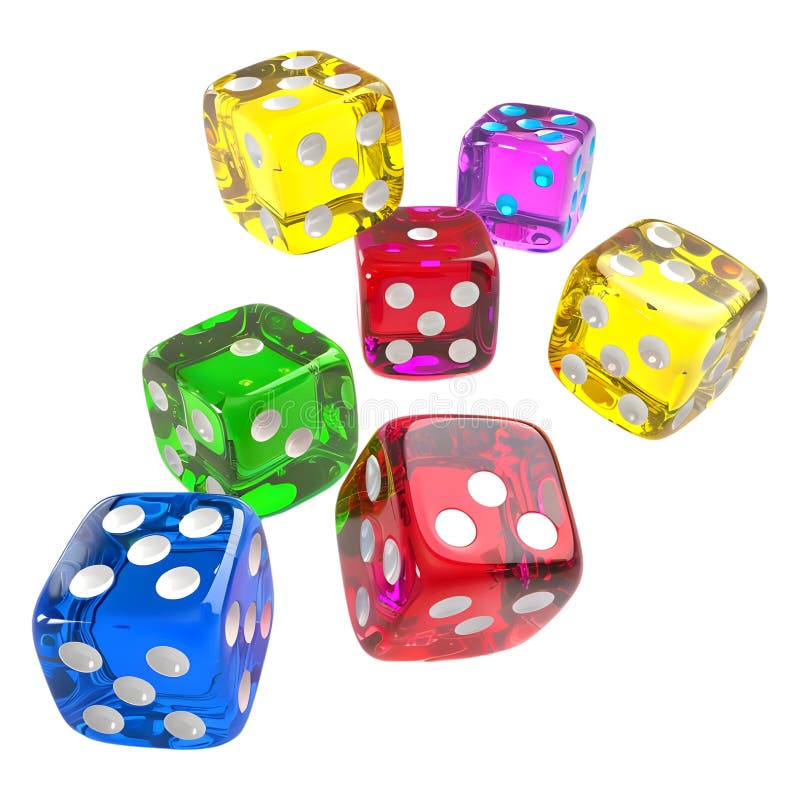 3D Rendering of a Colorful Ludo Dice on Transparent Background - Ai ...