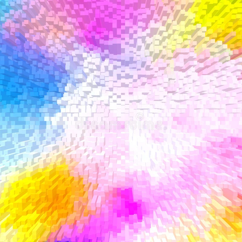 3D Rendering of Colorful Pixels Stock Illustration - Illustration of ...