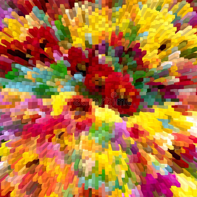 3D Rendering of Colorful Pixels Stock Illustration - Illustration of ...