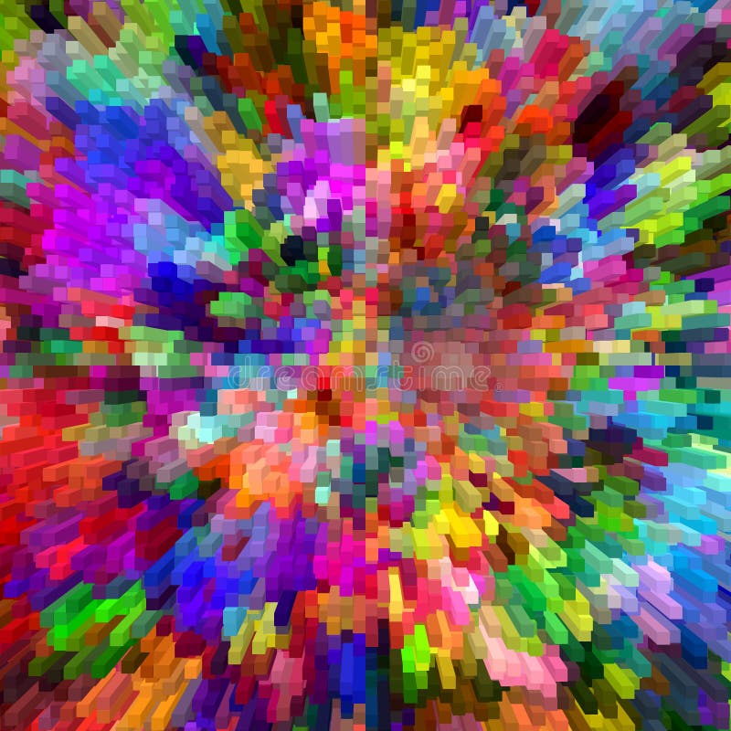 3D Rendering of Colorful Pixels Stock Illustration - Illustration of ...
