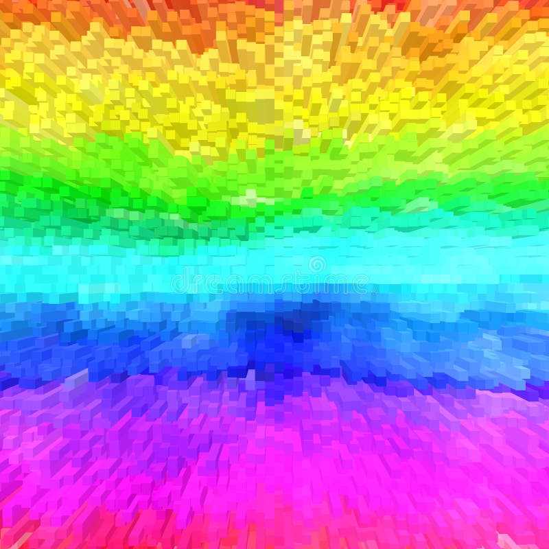 3D Rendering of Colorful Pixels Stock Illustration - Illustration of ...