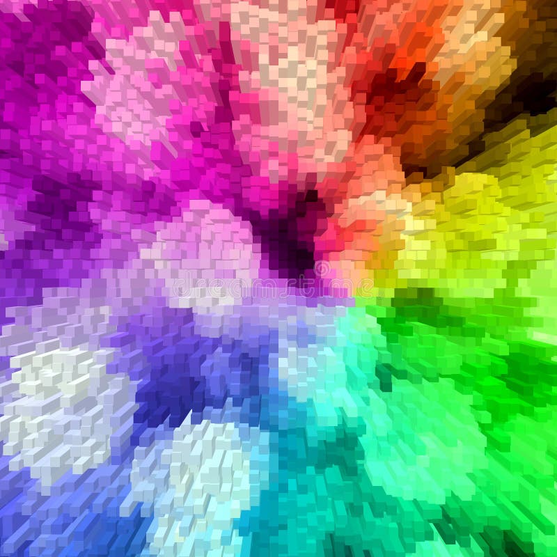 3D Rendering of Colorful Pixels Stock Illustration - Illustration of ...