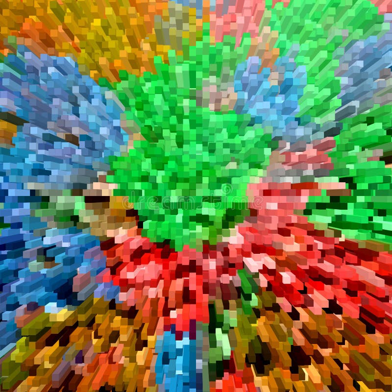 3D Rendering of Colorful Pixels Stock Illustration - Illustration of ...