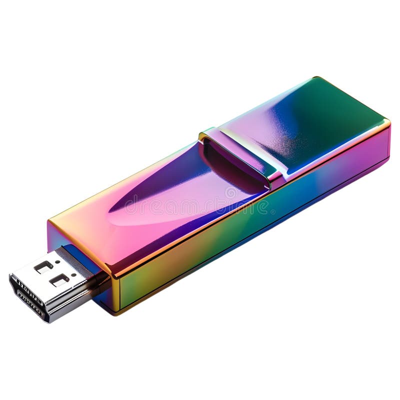 3D Rendering of a Colorful Portable USB on Transparent Background - Ai ...