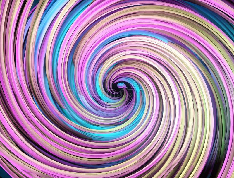 3d Rendering of Colorful Spiral Vortex Stock Illustration ...
