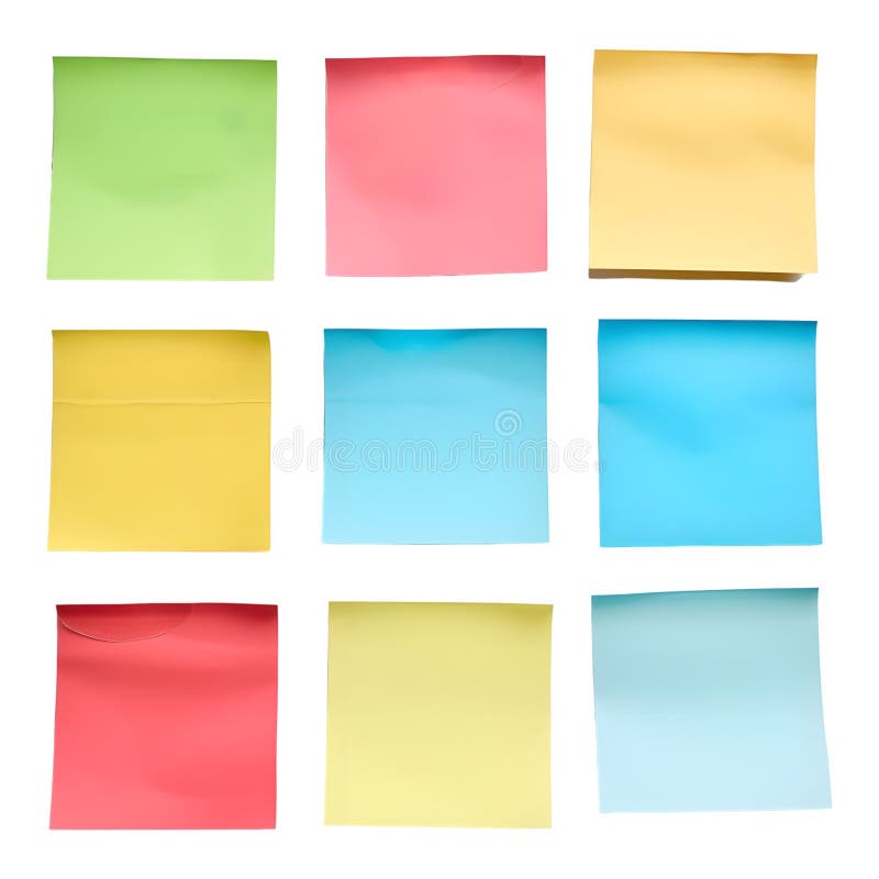 3D Rendering of a Colorful Sticky Notes on Transparent Background - Ai ...