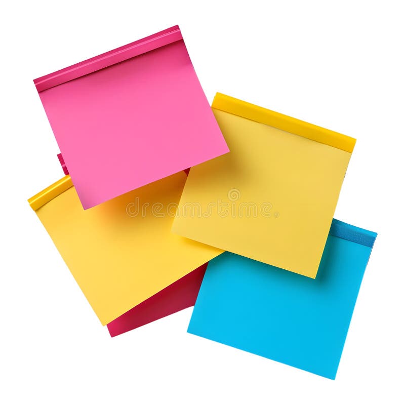 3D Rendering of a Colorful Sticky Notes on Transparent Background - Ai ...