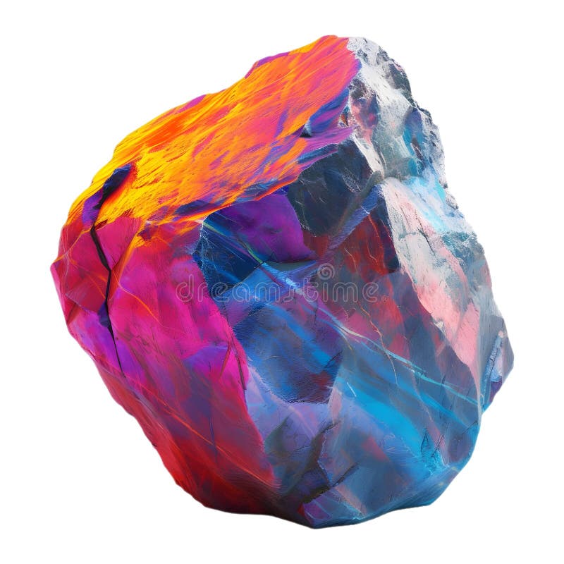 3D Rendering of a Colorful Stone on Transparent Background - Ai ...