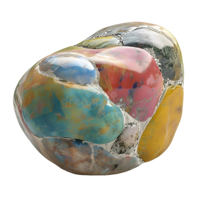 3D Rendering of a Colorful Stone on Transparent Background - Ai ...