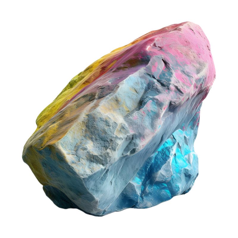 3D Rendering of a Colorful Stone on Transparent Background - Ai ...