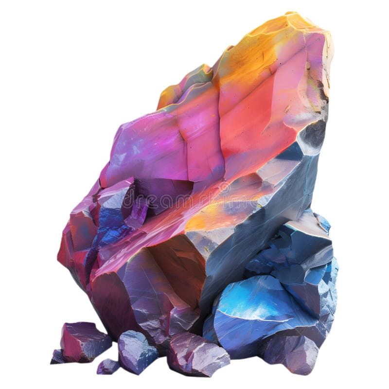 3D Rendering of a Colorful Stone on Transparent Background - Ai ...