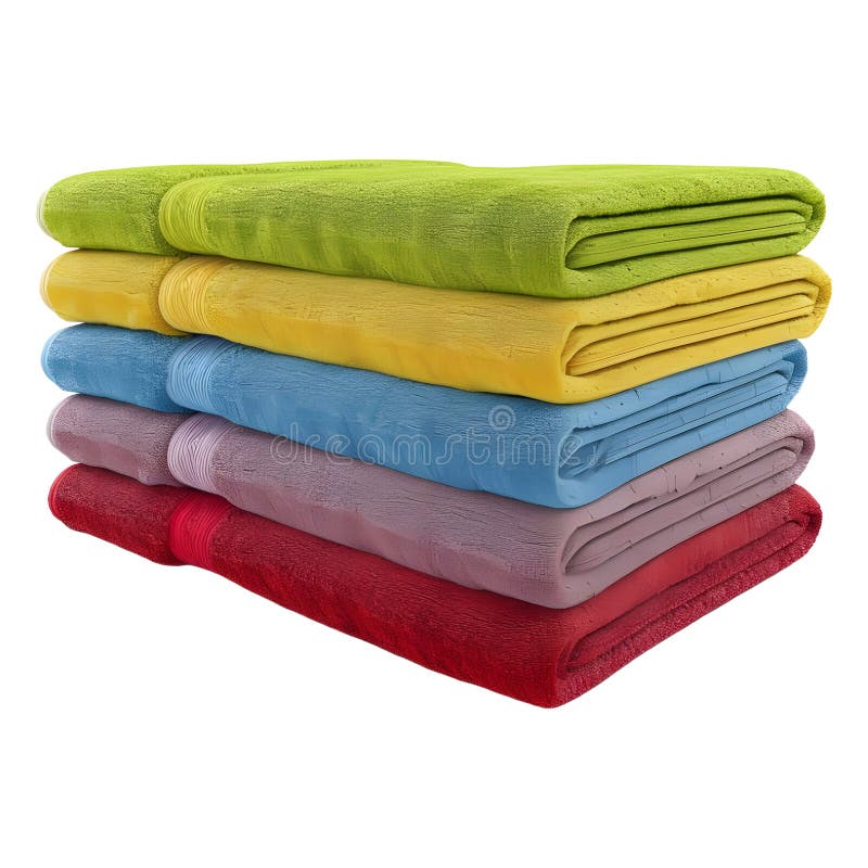 3D Rendering of a Colorful Towel on Transparent Background - Ai Generated Stock Illustration ...