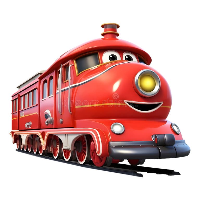 3D Rendering of a Colorful Train on Transparent Background - Ai ...