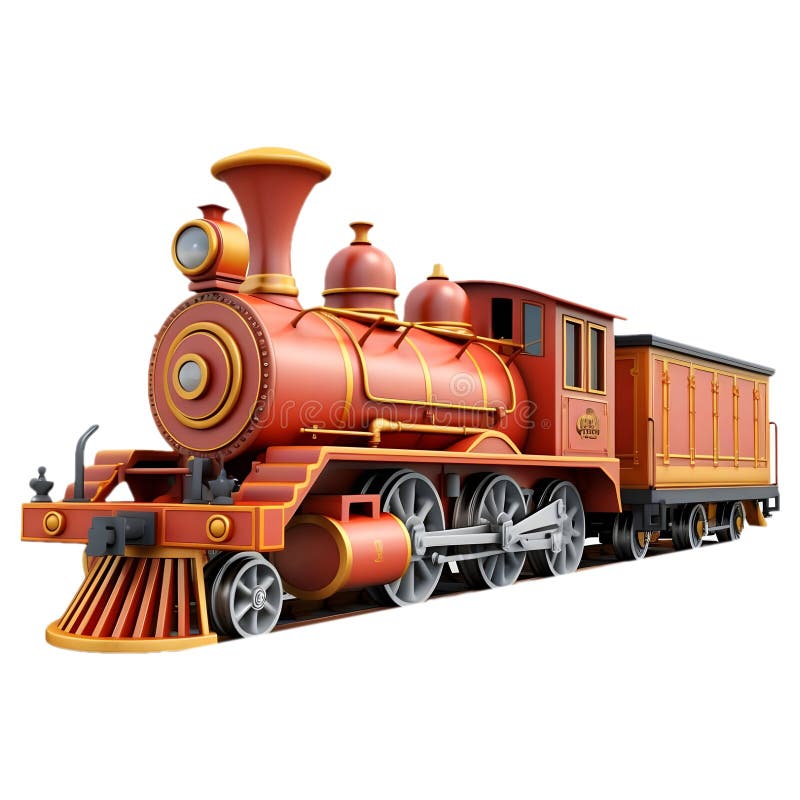 3D Rendering of a Colorful Train on Transparent Background - Ai ...