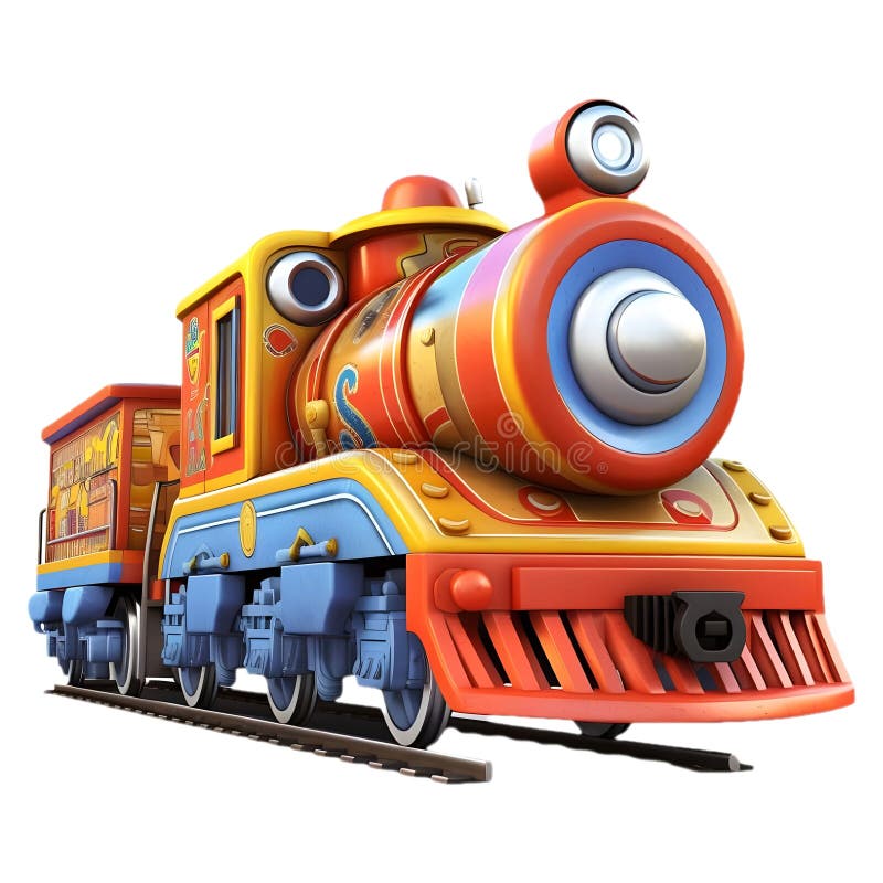 3D Rendering of a Colorful Train on Transparent Background - Ai ...