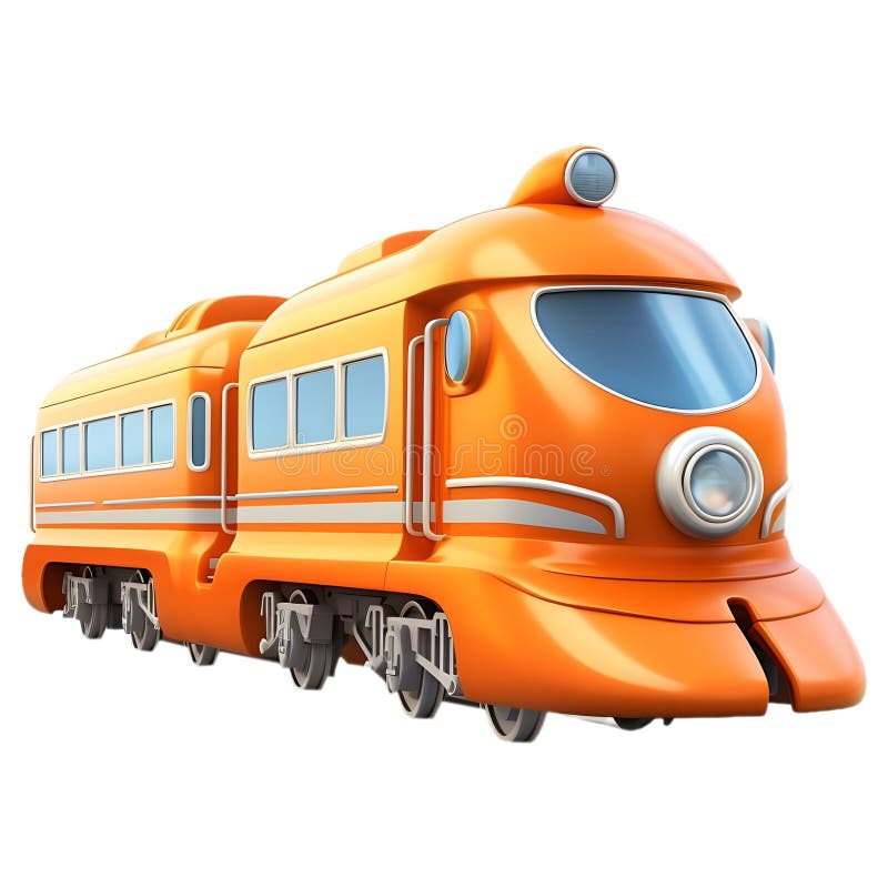 3D Rendering of a Colorful Train on Transparent Background - Ai ...