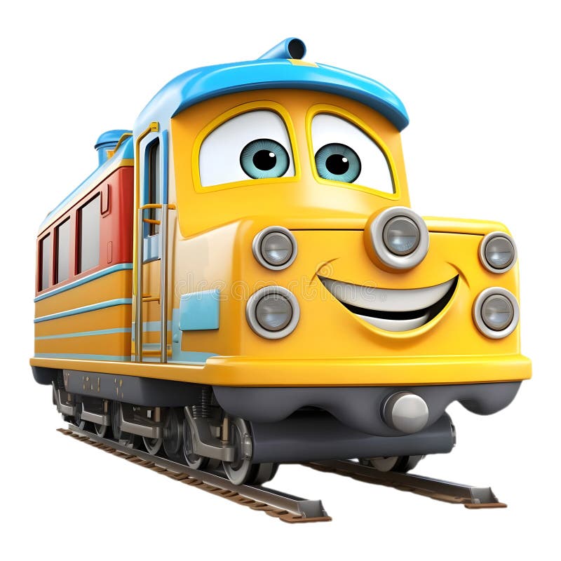 3D Rendering of a Colorful Train on Transparent Background - Ai ...