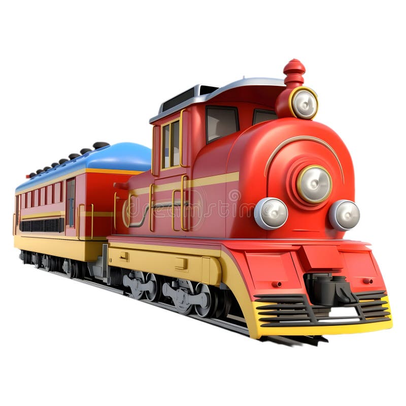 3D Rendering of a Colorful Train on Transparent Background - Ai ...