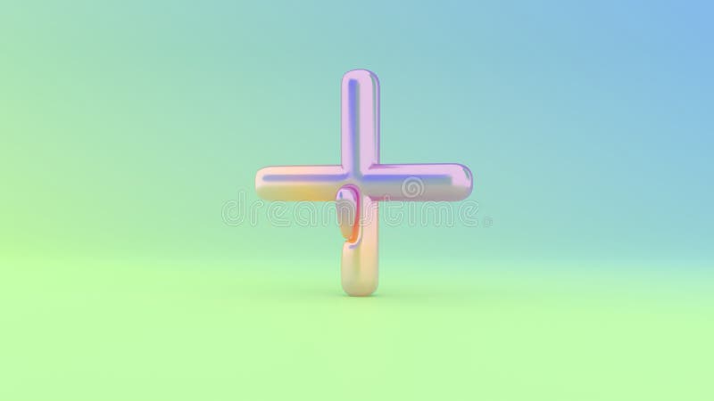 3d Rendering Colorful Vibrant Plus Symbol on Colored Background Stock ...