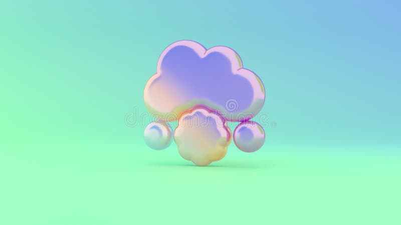 3d Rendering Colorful Vibrant Symbol of Cloud Meatball on Colored ...